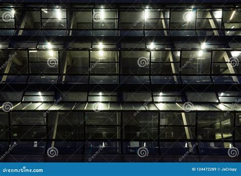 Empty Class Office Windows At Night Modern Architecture Business