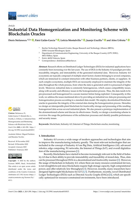 Pdf Industrial Data Homogenization And Monitoring Scheme With Blockchain Oracles