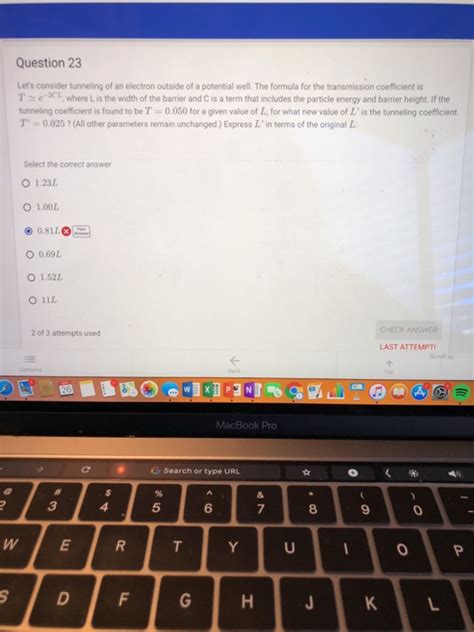solved question 23 let s consider tunneling of an electron