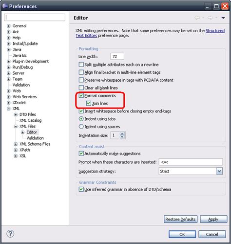Eclipse 3 6 Helios Formatter Messing Up XML Comments Stack Overflow