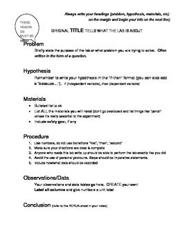 Lab Report How To Guide By SciFrei Teachers Pay Teachers