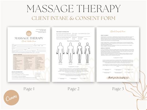 Professional Massage Therapy Forms Bundle Massage Therapist Contract