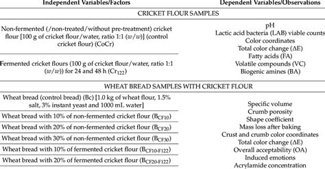 Representation Of The Experimental Design With Definition Of The