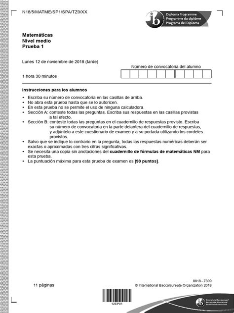 Ib Math Exam Pdf