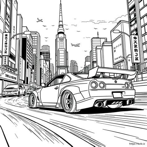 Drift Car Tokyo Drift Fast And Furious Coloring Pages