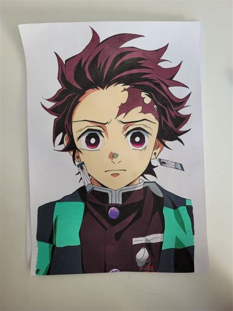 Tanjiro Kamado × Demon Slayer Anime Canvas Painting Anime Sketch