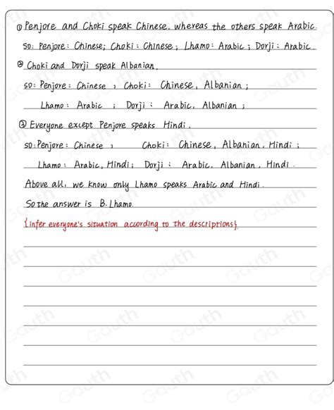 Solved 68 Penjore Choki Lhamo And Dorji Speak Many Languages
