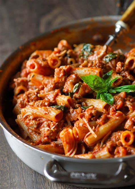 Penne Alla Vodka Recipe With Ground Beef And Mushrooms