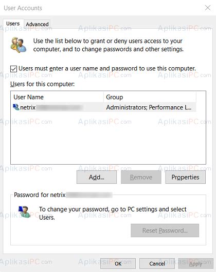 netplwiz user account