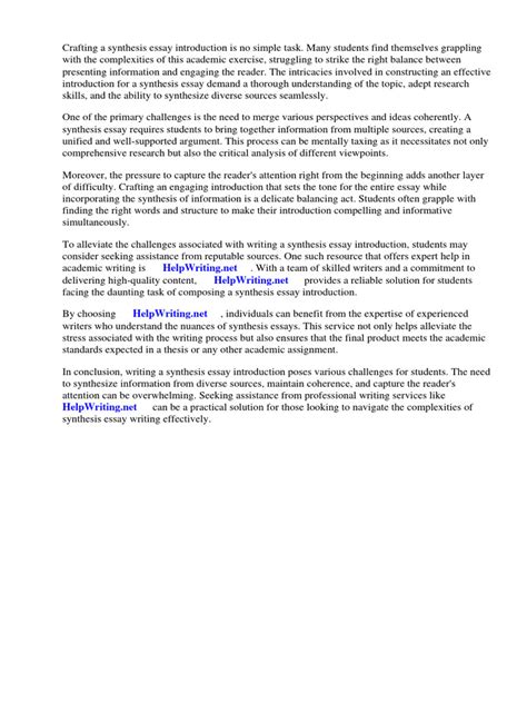 How To Write A Synthesis Essay Intro Pdf Essays Dialectic