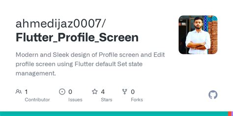 Github Ahmedijaz0007 Flutter Profile Screen Modern And Sleek Design Of Profile Screen And