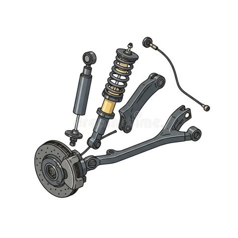 Detailed Diagram Of Car Suspension System Components Stock Illustration Illustration Of