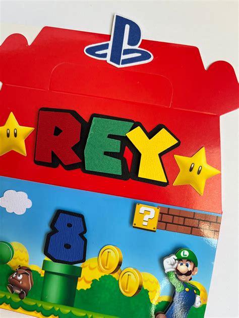 Super Mario Box Mario Bros Box Super Mario Birthday Mario Etsy