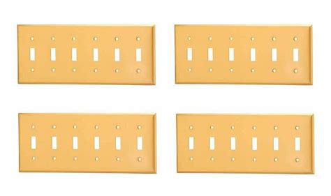 4 Switch Plate Brushed Solid Brass Six Toggle Renovators Supply Ebay Solid Brass Switch