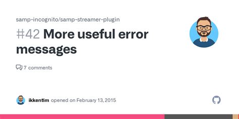 More Useful Error Messages · Issue 42 · Samp Incognitosamp Streamer Plugin · Github