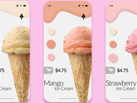 Ice Cream App Concept In 2025 App Design Inspiration Simple Designs