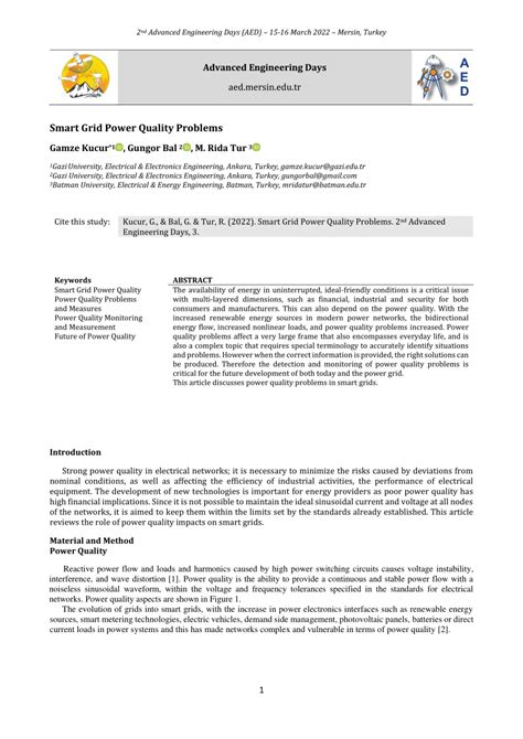 Pdf Smart Grid Power Quality Problems