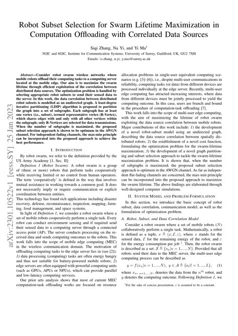 Pdf Robot Subset Selection For Swarm Lifetime Maximization In