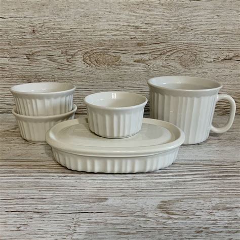 Corning Ware French White Stoneware Snack Set Of 6 Pieces Snack Set Stoneware Corning