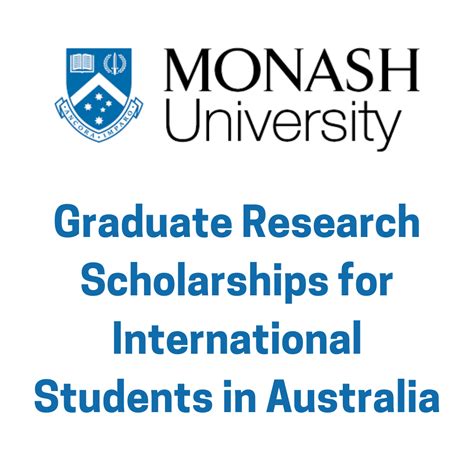 Monash University Graduate Research Scholarships For International