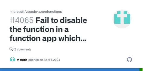 Fail To Disable The Function In A Function App Which Created With Flex