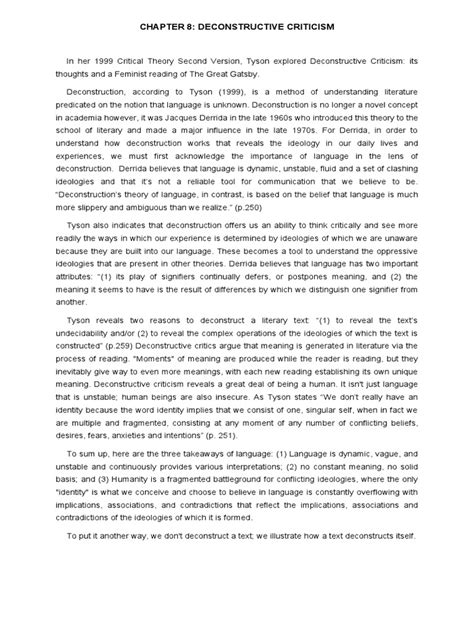 Deconstructive Critcism Pdf Deconstruction Philosophical Theories