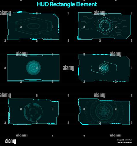 Set Of Hud Rectangle Elements Futuristic Sci Fi Modern User Interface