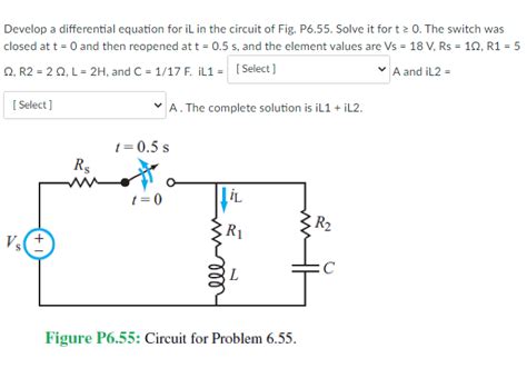 Solved Develop A Differential Equation For IL In The Circuit Chegg Com