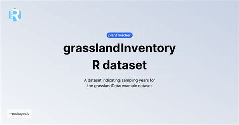 Grasslandinventory Dataset R Packages