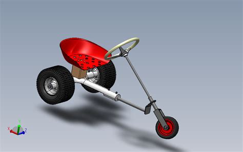 儿童车solidworks 2018模型图纸下载 懒石网