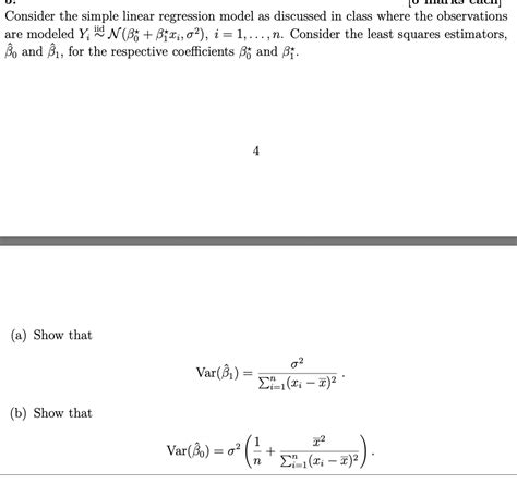 Solved Consider The Simple Linear Regression Model As