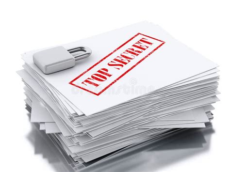 3d Secret Archive Paper Sheets Stock Illustration Illustration Of