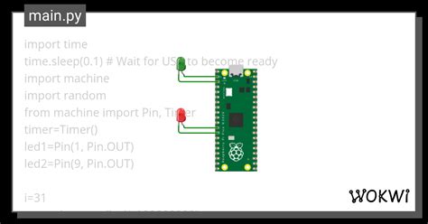 BTECH10391 Random Binary LED Wokwi ESP32 STM32 Arduino Simulator