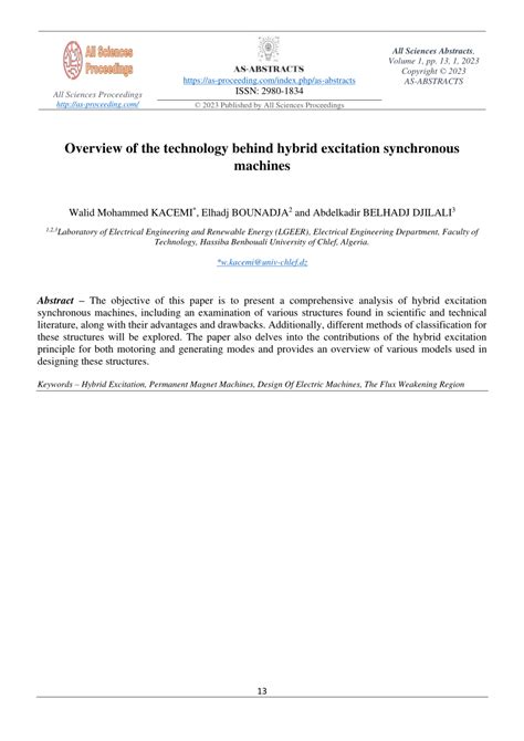 Pdf Overview Of The Technology Behind Hybrid Excitation Synchronous