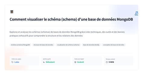 Comment Visualiser Le Schéma Schema Dune Base De Données Mongodb Labex