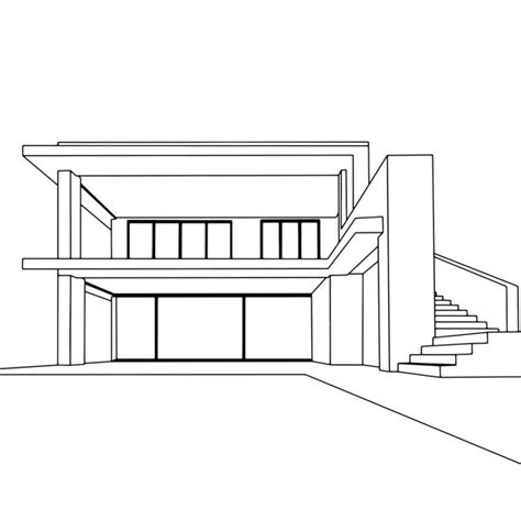 Architecture Coloring Page Penup House Design Drawing Interior