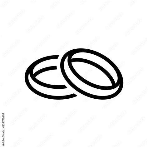 Wedding Rings Pair Crossed And Linked Circles Linear Outline Icon Black Icon On White