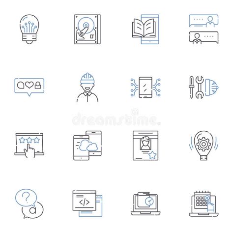 Gradient Boosting Line Icons Collection Trees Ensemble Boosting