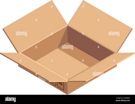 Open Empty Cardboard Box Isometric Cargo Icon Stock Vector Image And Art
