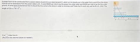 Solved A Power Line Is To Be Constructed From A Power Chegg Com