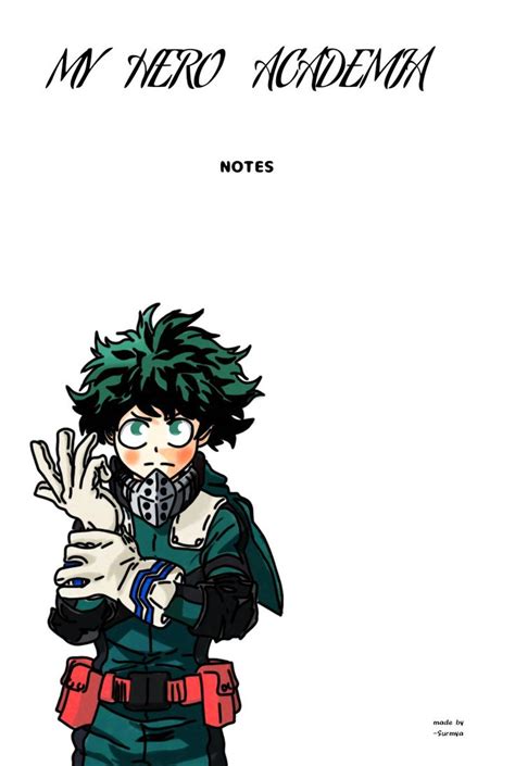 My Hero Academia Deku Notes My Hero Academia Hero Notes