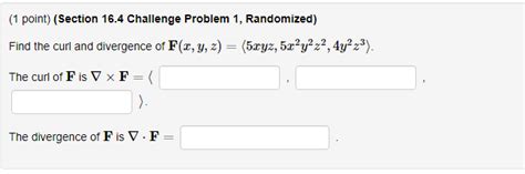 Solved 1 Point Section 16 4 Challenge Problem 1 Chegg Com