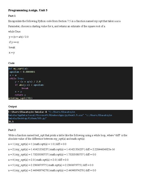 CS1101 Programming Fundamental Assignment Unit 5 Programming Assign Unit 5 Part 1 Encapsulate