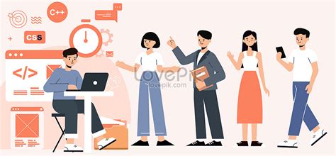 Programmer Business Office Vector Illustration Component Illustration