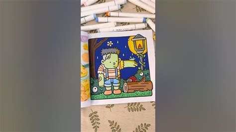 Frankenstein And His Tiny Ladybug Friend 🌧️🧟🐞 Coloring Cocowyo