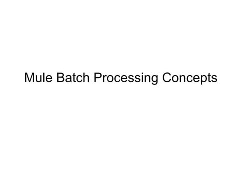Batch Processing Ppt