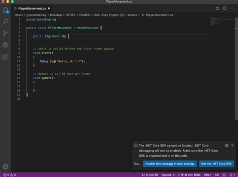 A Newbie To Unity And Coding Here I Ve Run Into Problems With The NET Core SDK I Ve Clicked