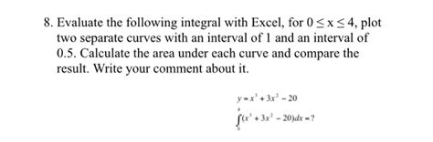Solved Evaluate The Following Integral With Excel For Chegg Com