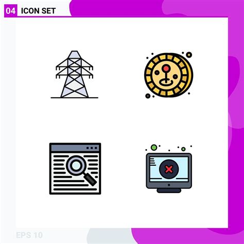 4 Universal Filledline Flat Color Signs Symbols Of Electrical Webpage