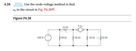 solved 4 28 ﻿use the node voltage method to find vo ﻿in the